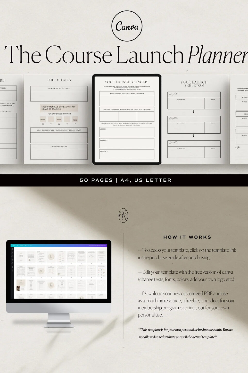 Course Launch Planner Canva Template - Dozzen